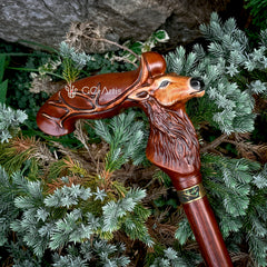 Deer head - Handpainted Wooden walking stick cane – GC-Artis Walking ...