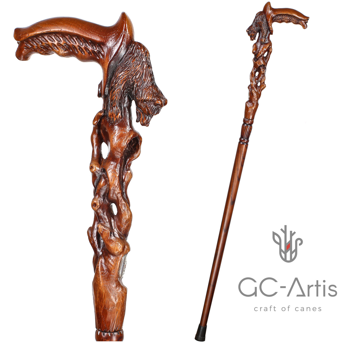 Awakening Bear Cane wood crafted hand carved Walking Stick – GC-Artis ...