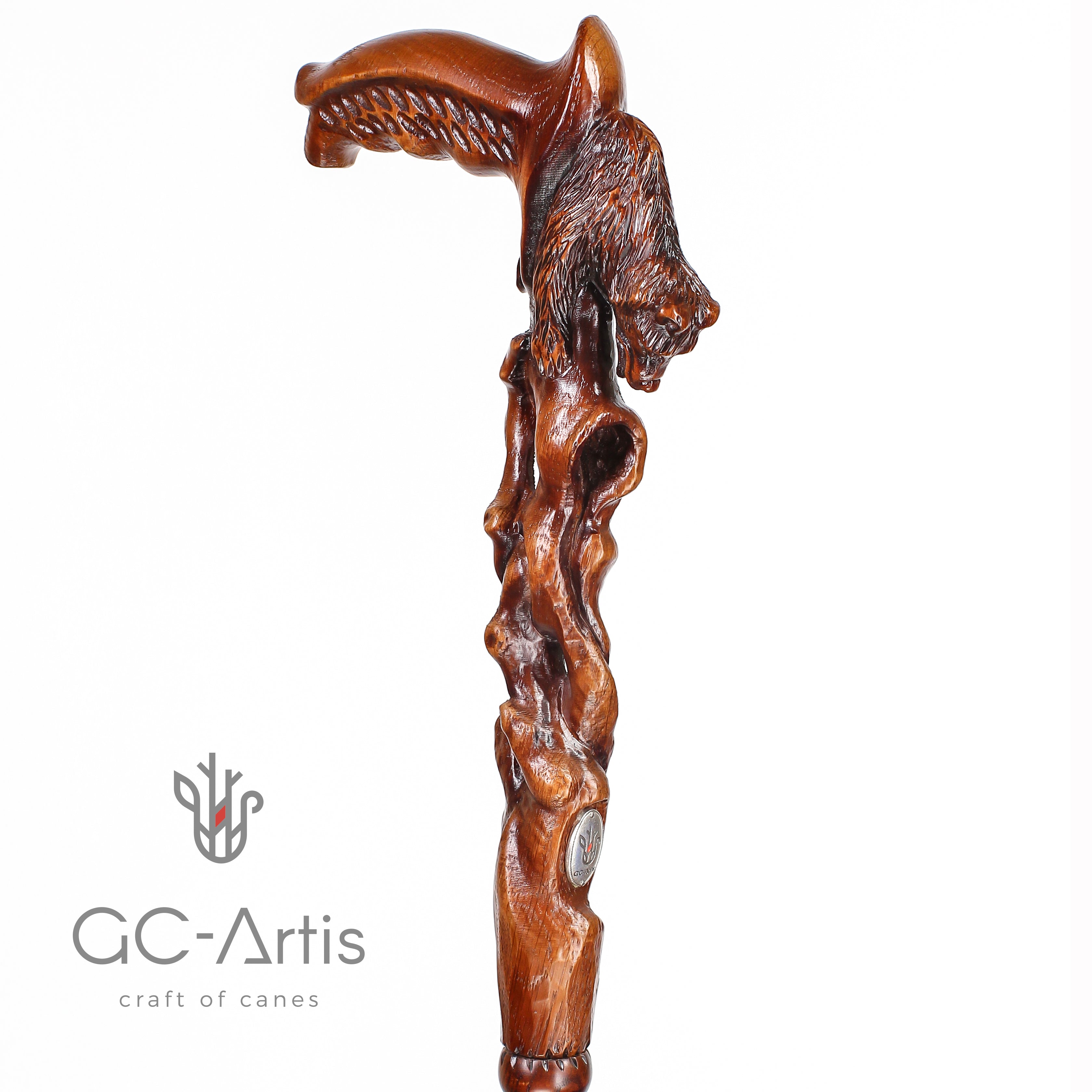 Awakening Bear Cane wood crafted hand carved Walking Stick – GC-Artis ...