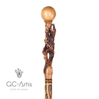 Crocodile Alligator Hand carved Walking Cane Stick Hiking Staff – GC ...