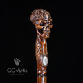 EGYPTIAN SKULL Wooden Walking Stick Cane Ankh Cross – GC-Artis Walking ...
