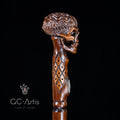 EGYPTIAN SKULL Wooden Walking Stick Cane Ankh Cross – GC-Artis Walking ...