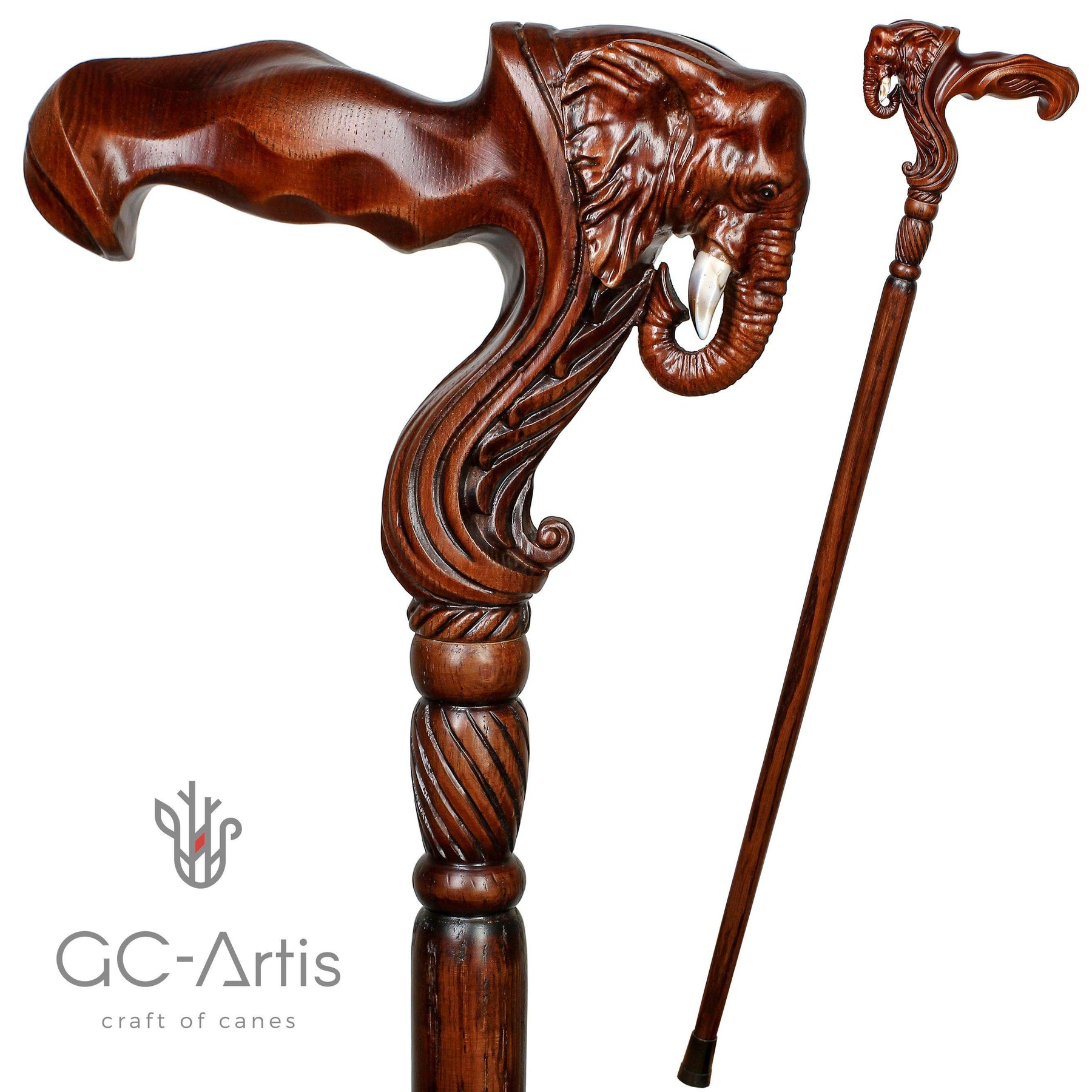 Palm grip Ergonomic handle walking canes made of solid wood, wooden ...