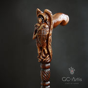 Saint Michael Archangel Wood Carved Walking Stick Cane – GC-Artis ...